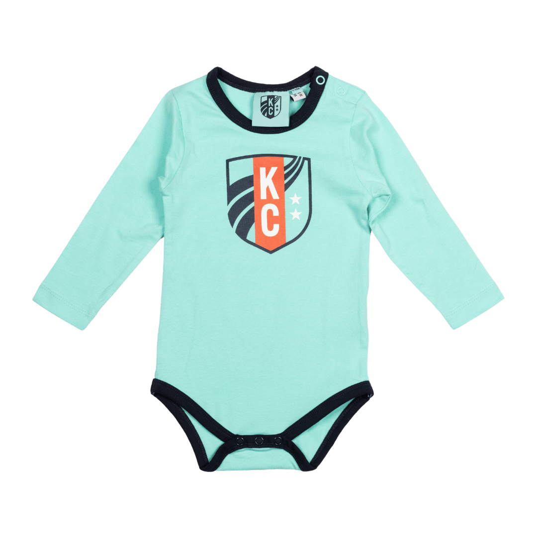 KC Current Youth Crest Long Sleeve Onesie – Kansas City Current Team Store