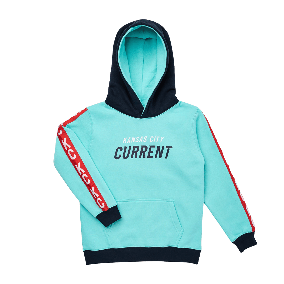 KC Currrent Youth Sleeve Tape Hoodie – Kansas City Current Team Store