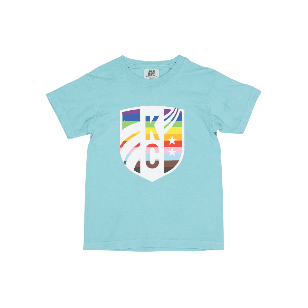 KC Current Youth Teal Pride Logo Tee – Kansas City Current Team Store